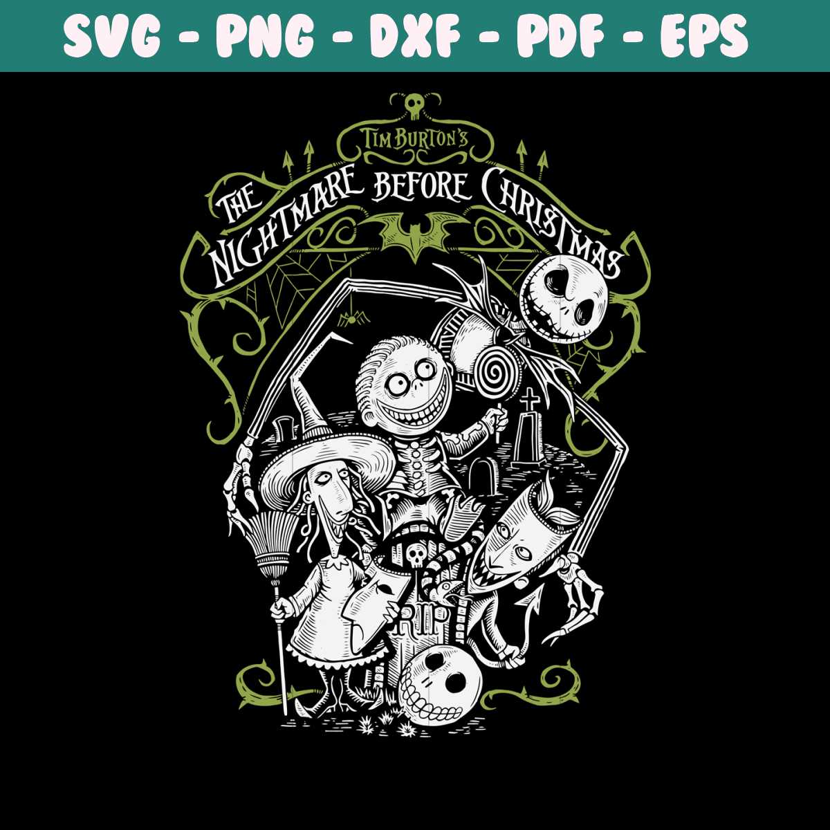 Tim Burtons The Nightmare Before Christmas SVG Download | Inspire Uplift