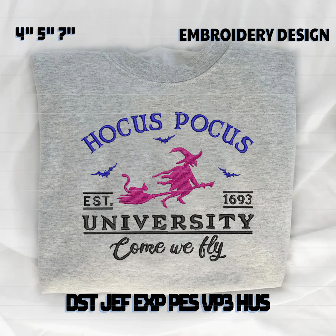 Hocus Pocus University Embroidery Design, Horror Movie Hallo - Inspire ...