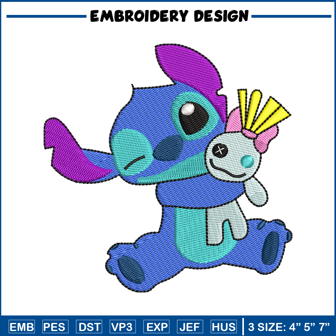 Stitch With Doll embroidery design, Stitch cartoon embroider | Inspire ...