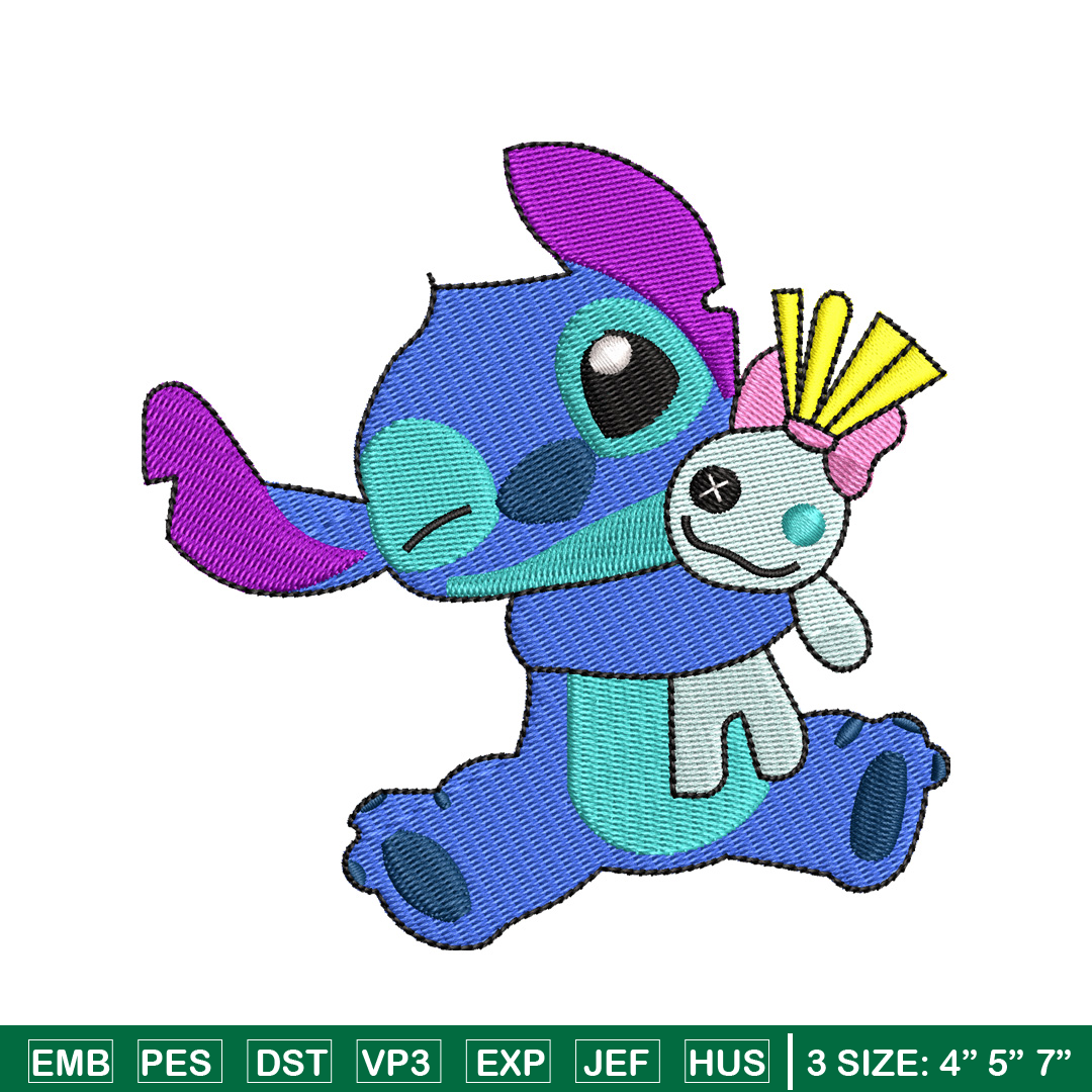 Stitch With Doll embroidery design, Stitch cartoon embroider | Inspire ...