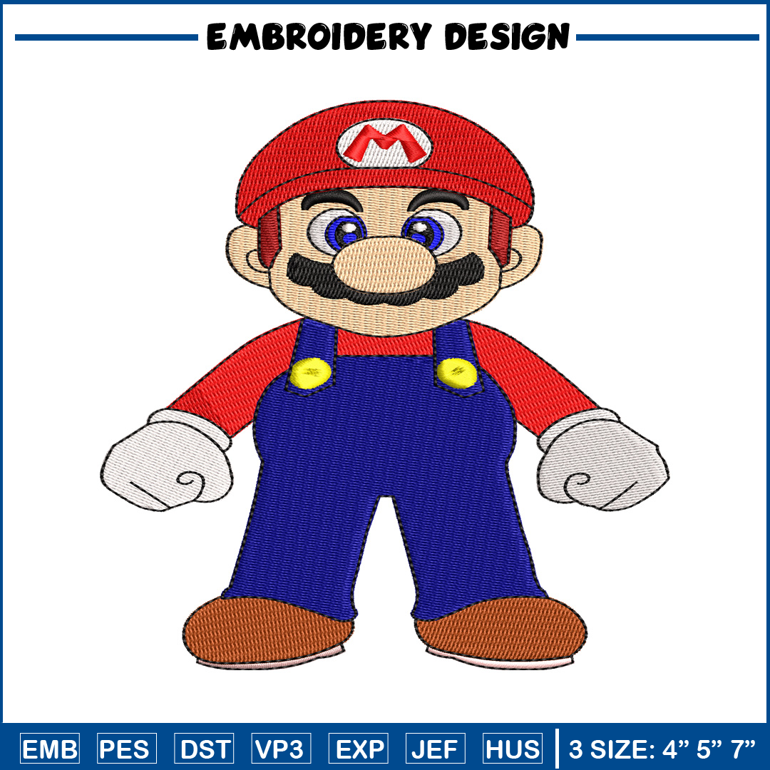 Super Mario bros embroidery design, Mario embroidery, logo d | Inspire ...
