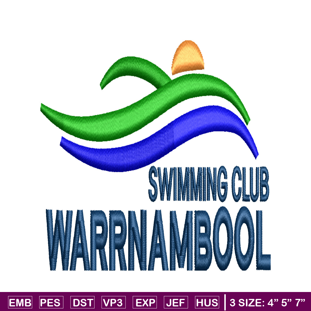 Swimming club logo embroidery design, Swimming club logo emb - Inspire ...