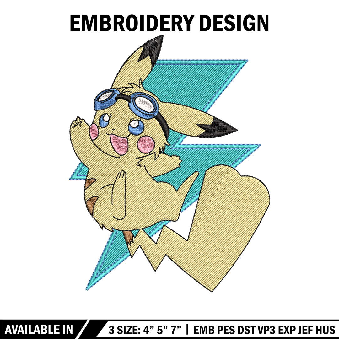 Pikachu anime embroidery design, Pokemon embroidery, embroid | Inspire ...