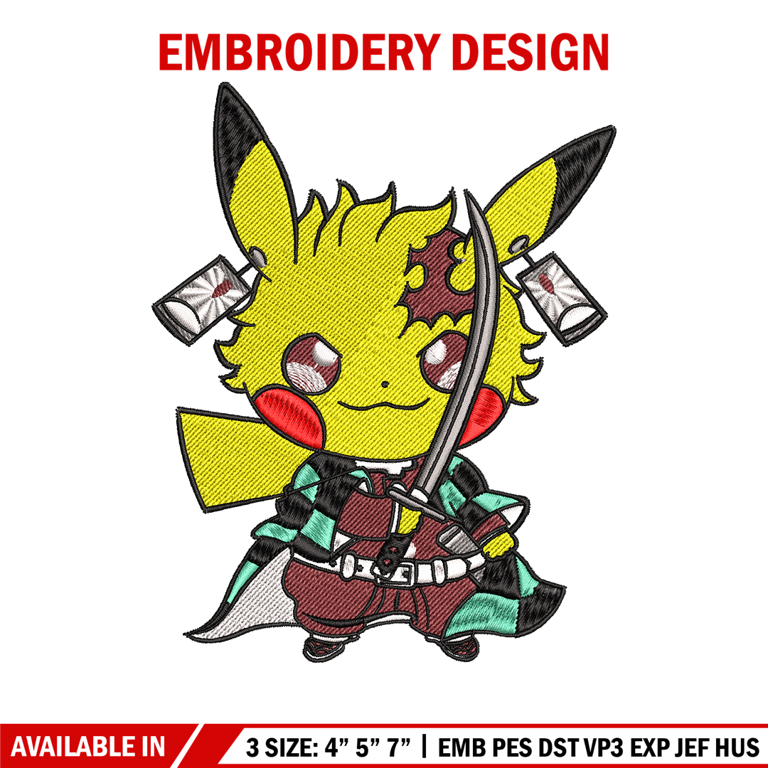 Pikachu Tanjiro Demon embroidery design, Pokemon embroidery, | Inspire ...