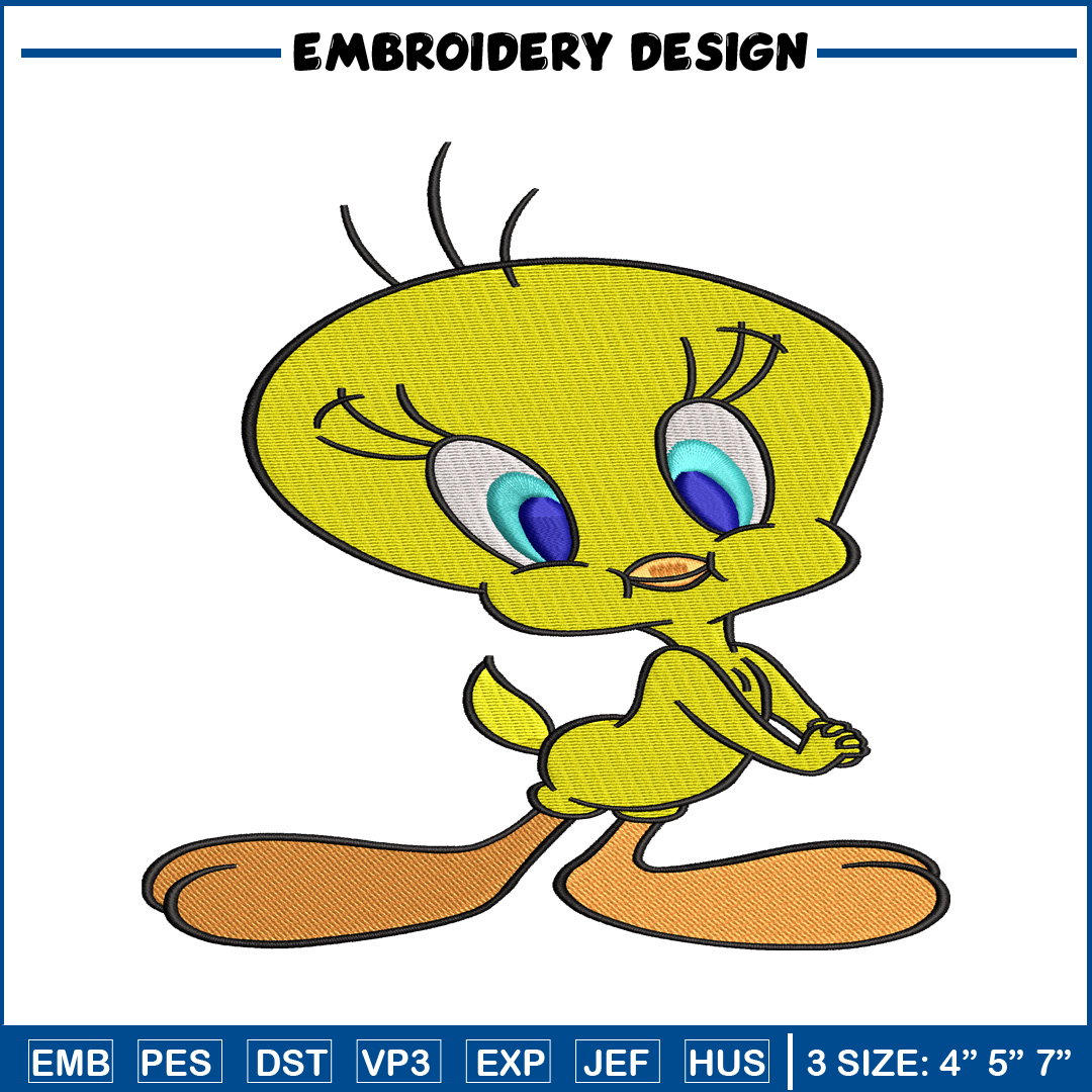 Tweety cartoon embroidery design, Tweety cartoon embroidery, | Inspire ...