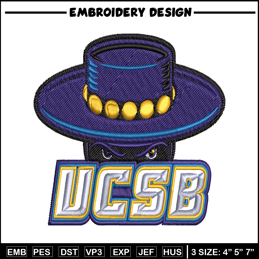 UCSB Gauchos embroidery design, UCSB Gauchos embroidery, log | Inspire ...