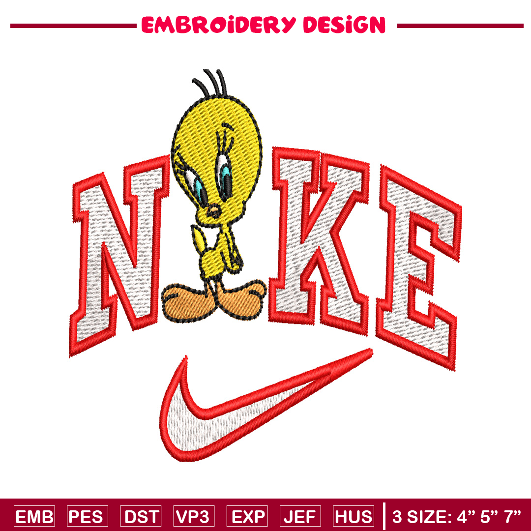 Tweety Nike embroidery design, Tweety cartoon embroidery, Ni | Inspire ...