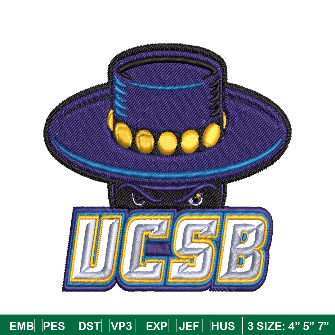UCSB Gauchos embroidery design, UCSB Gauchos embroidery, log | Inspire Uplift