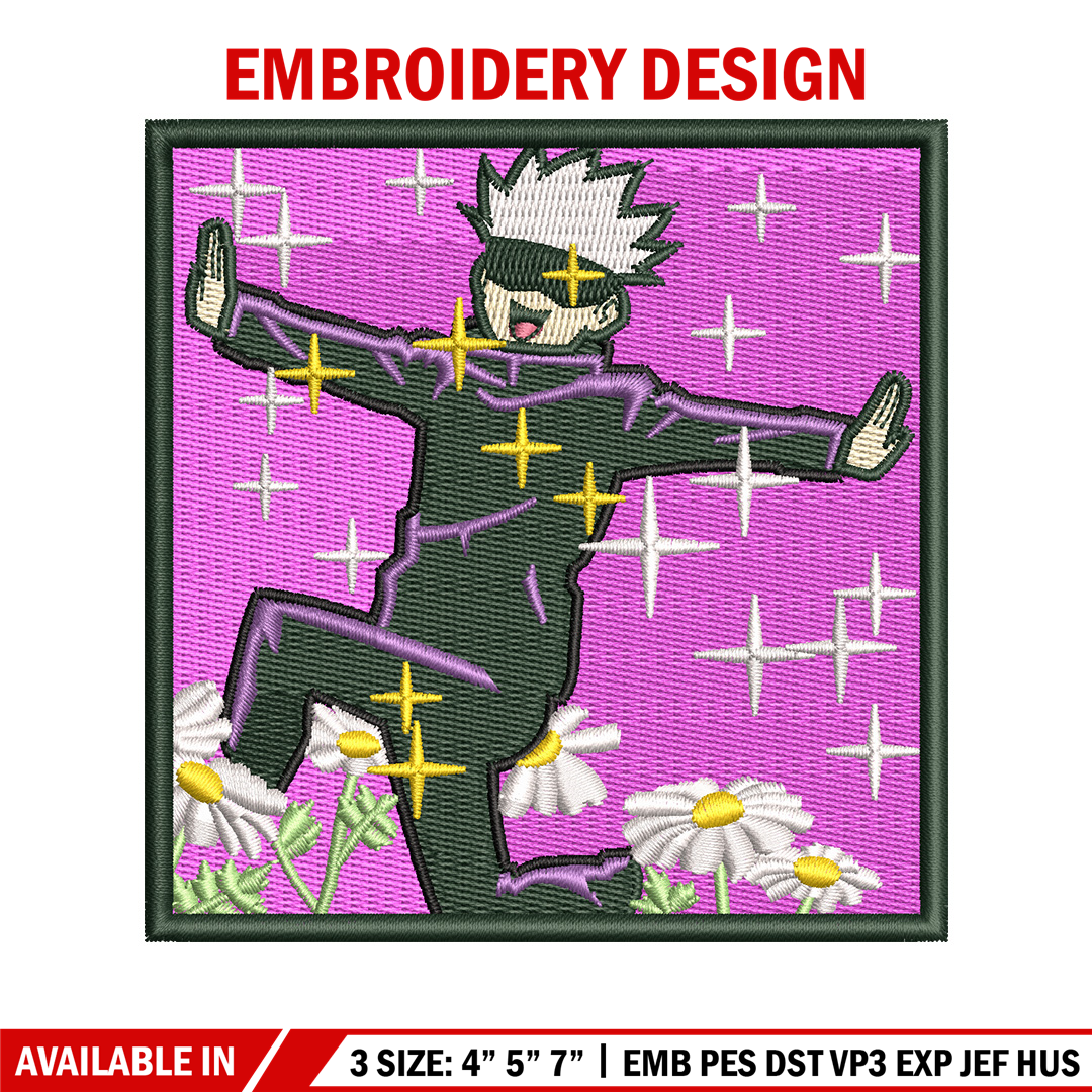 Satoru box embroidery design,Jujutsu kaisen embroidery, Nike | Inspire ...