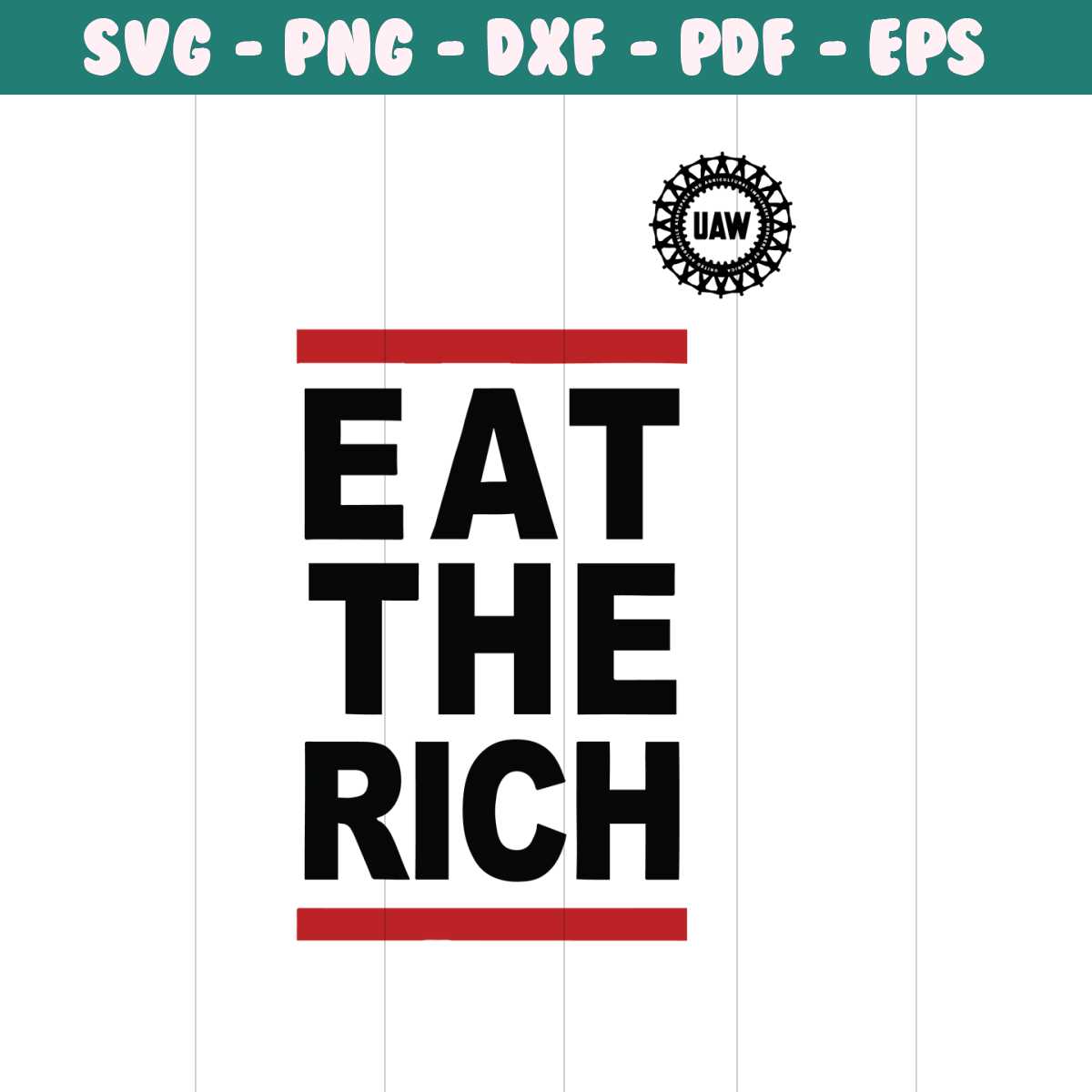 Vintage Eat The Rich UAW United Auto Workers SVG File | Inspire Uplift