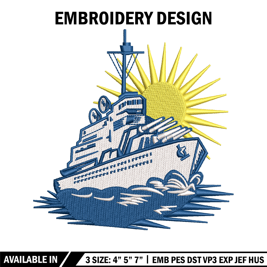 Ship logo embroidery design, Ship logo embroidery, logo desi | Inspire ...