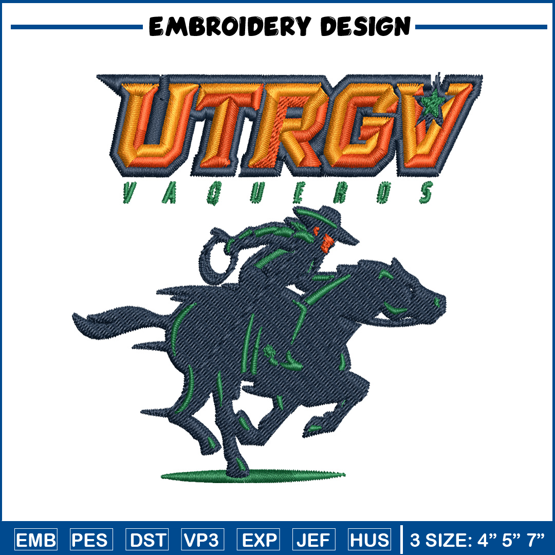 UTRGV Vaqueros embroidery design, UTRGV Vaqueros embroidery, | Inspire ...