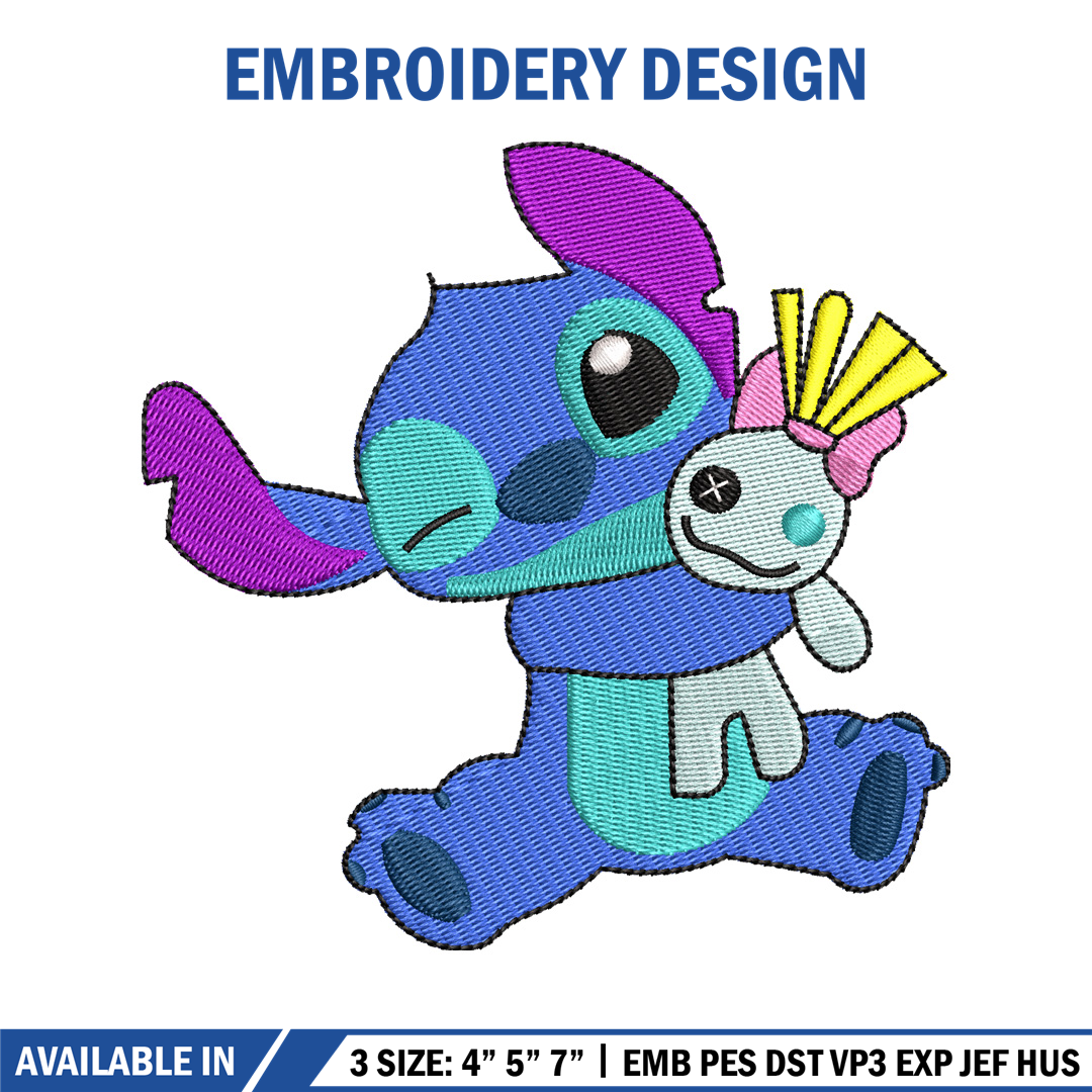 Stitch With Doll embroidery design, Stitch cartoon embroider | Inspire ...