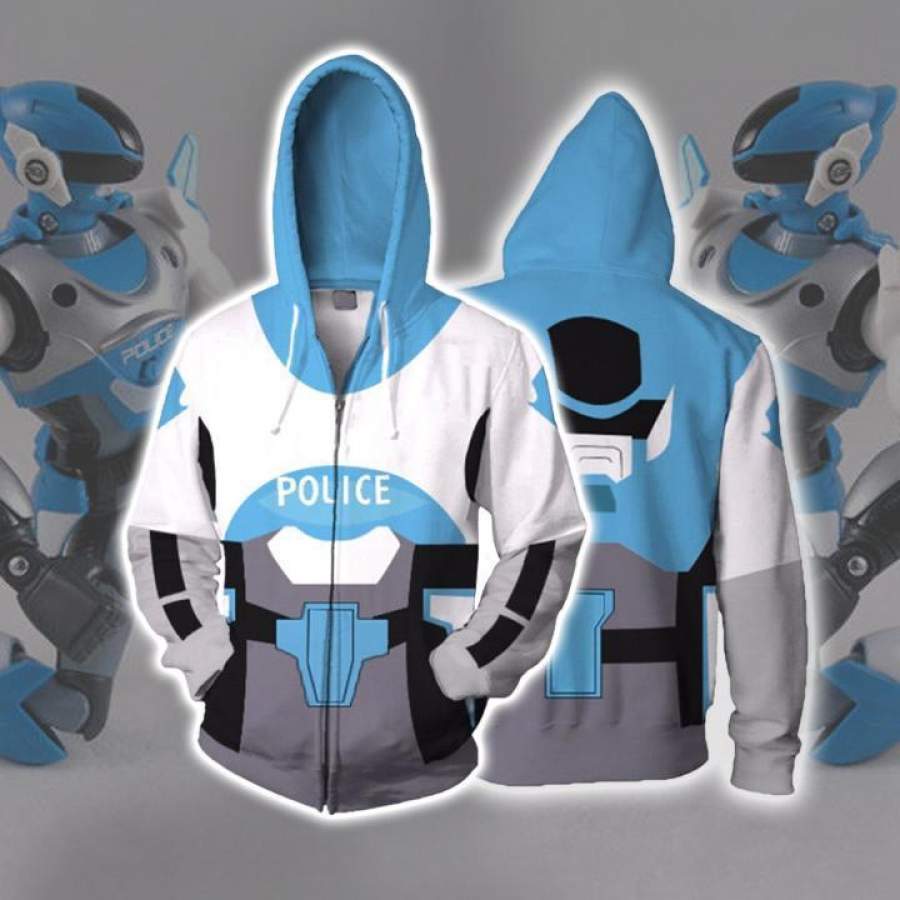 2019 Adult Cybercop Blue Hoodies Mercury Zip Up Hoodie | Inspire Uplift