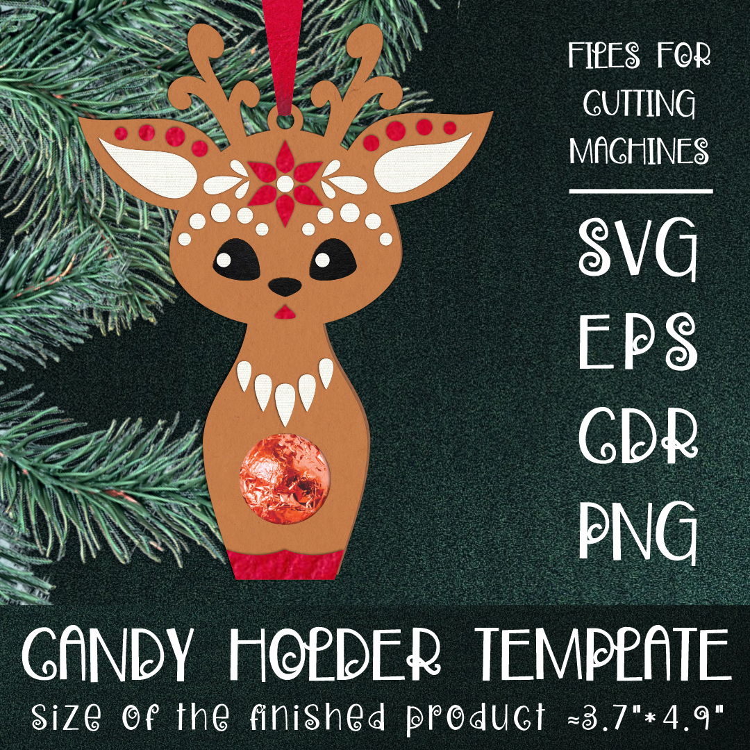 Reindeer | Christmas Ornament | Candy Holder Template SVG | | Inspire ...