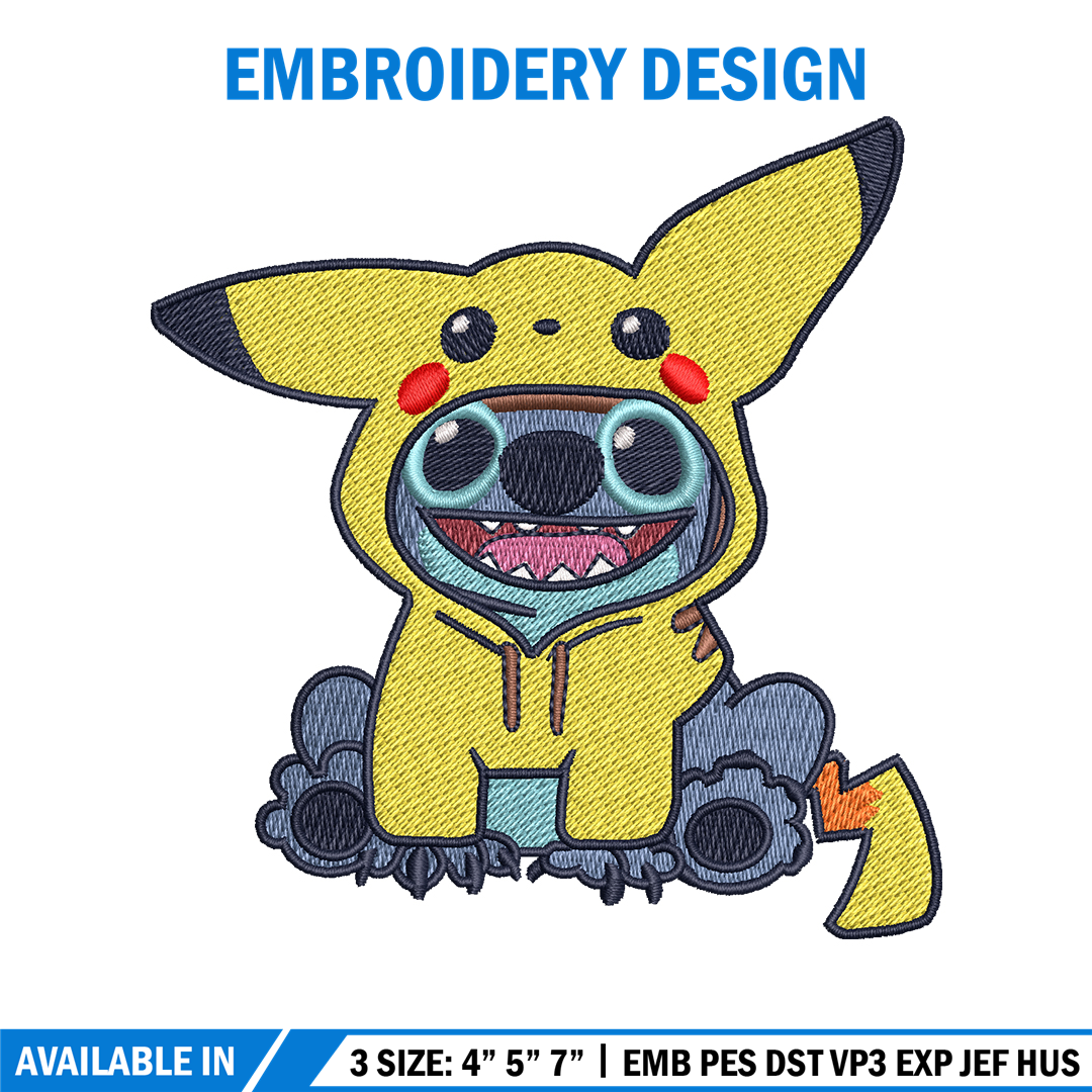 Stitch Pikachu logo embroidery design, Stitch Pikachu embroi | Inspire ...