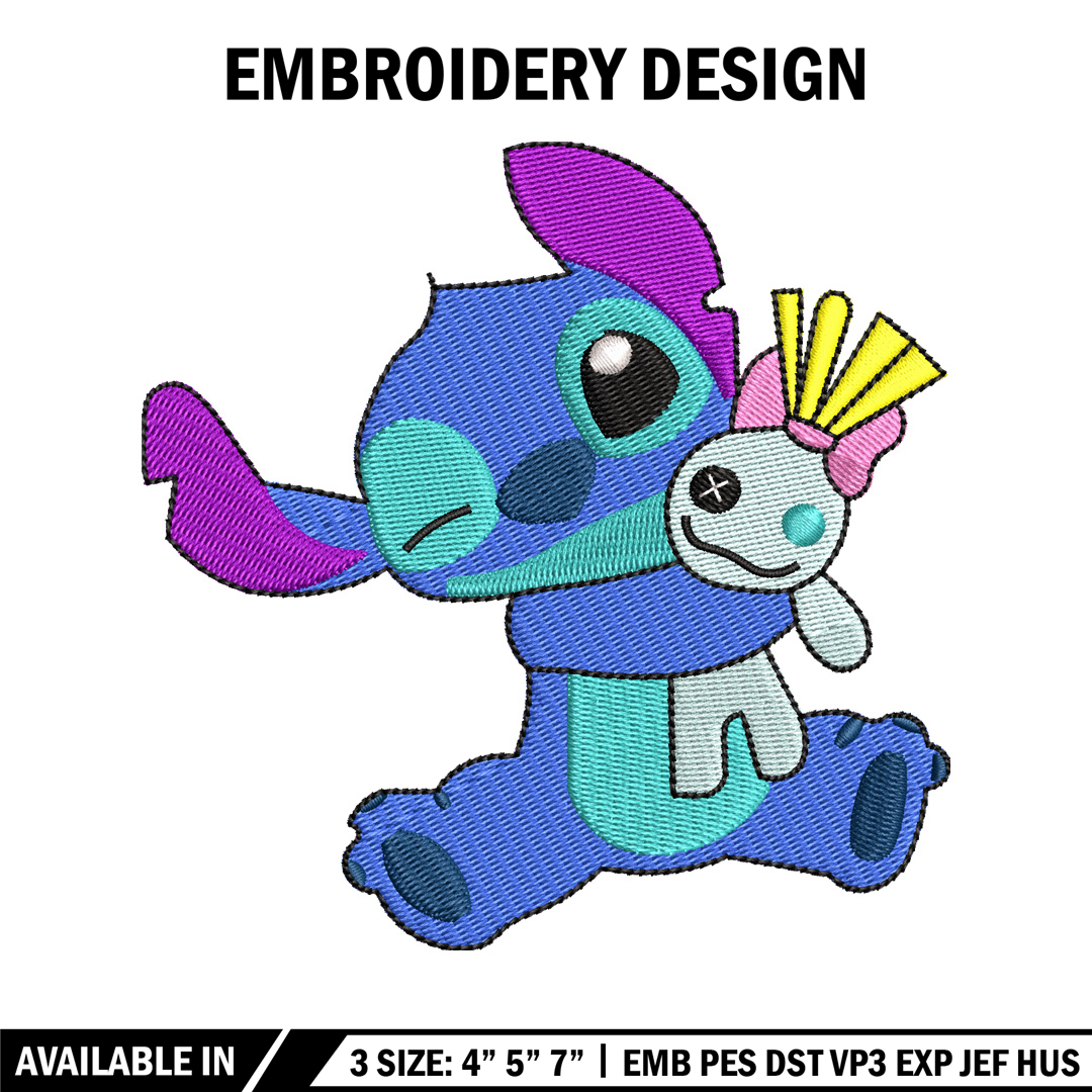 Stitch With Doll embroidery design, Stitch cartoon embroider | Inspire ...