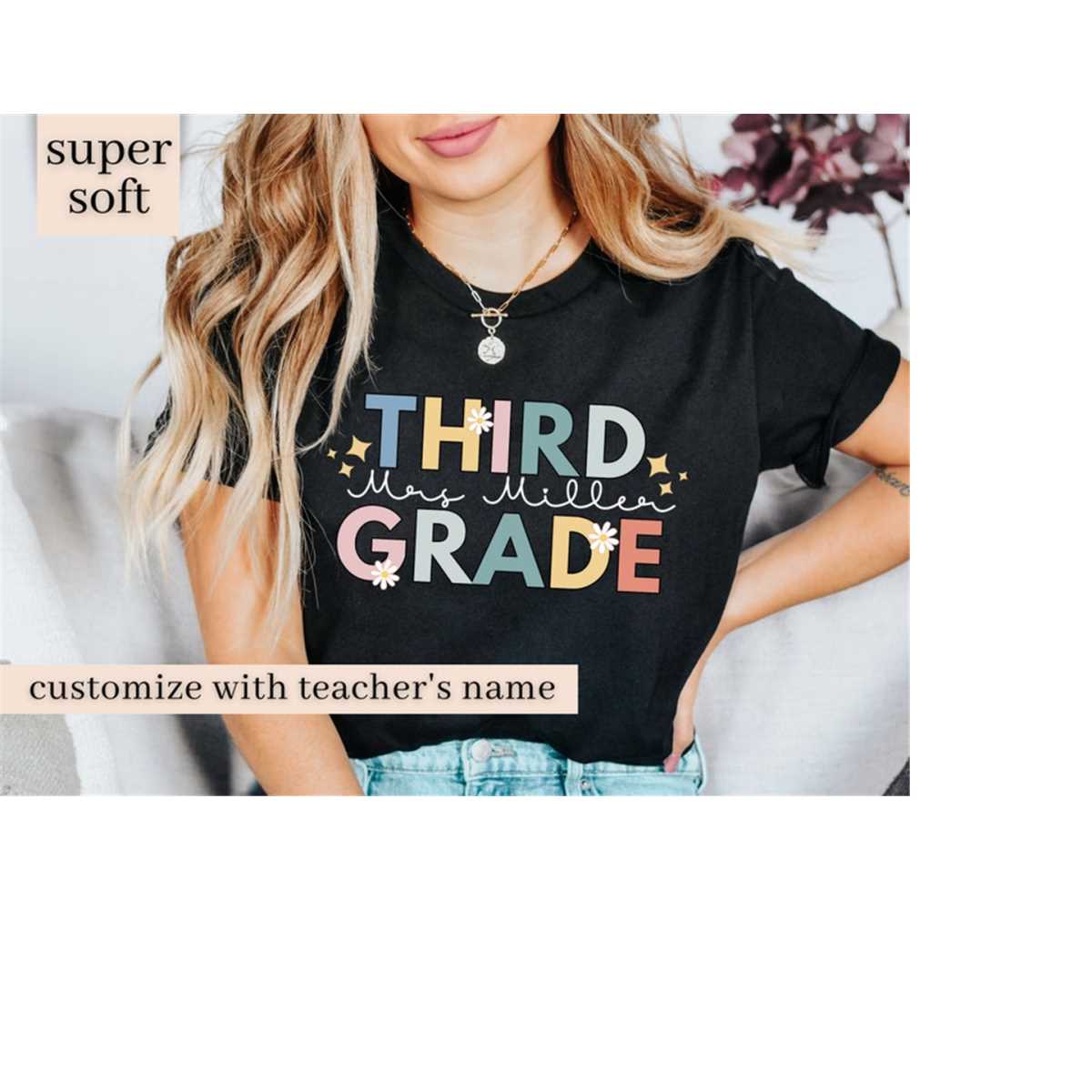 Third Grade Personalized Teacher Shirt, Teacher Gifts, Teach | Inspire ...