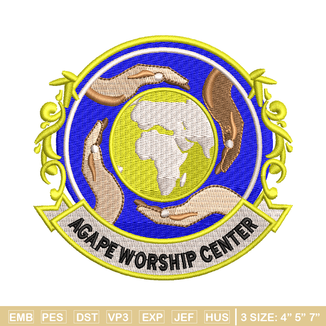 Agape Worship Center embroidery design, Agape Worship Center | Inspire ...