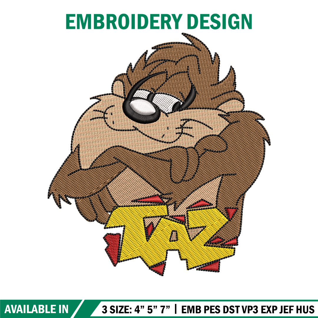 Taz embroidery design, Taz embroidery, Emb design, Embroider | Inspire ...