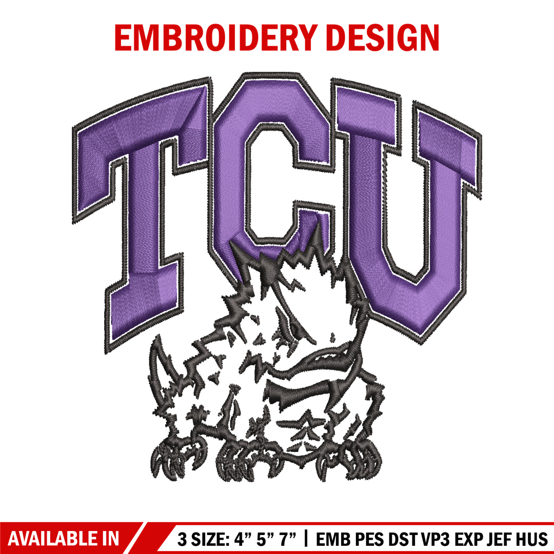 TCU Horned Frogs embroidery design, TCU Horned Frogs embroid | Inspire ...