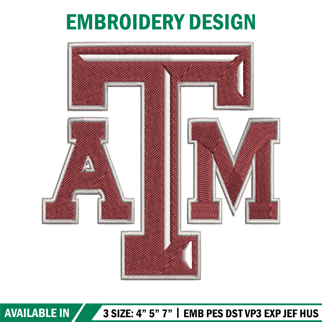 Texas A&M Aggies embroidery design, Texas A&M Aggies embroid | Inspire ...