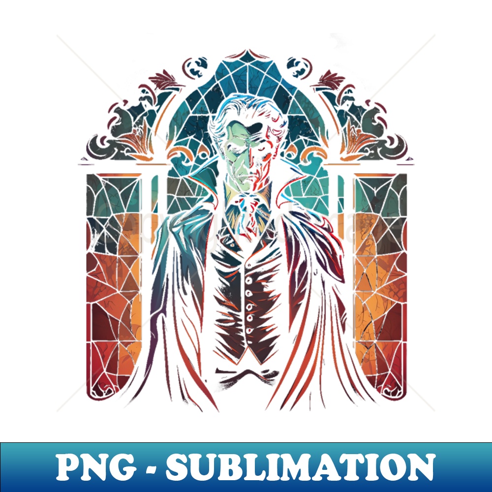 Dracula Stained Glass - Gothic Vampire Design - Vibrant and - Inspire ...