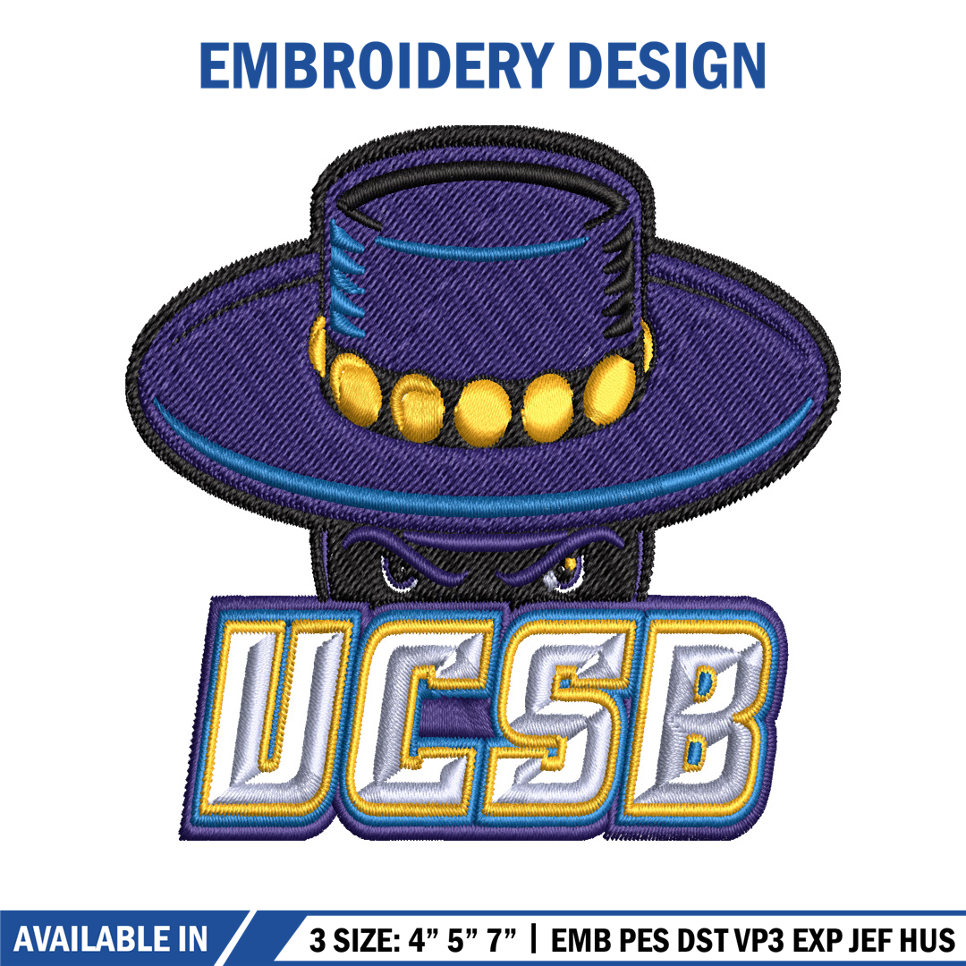 UCSB Gauchos embroidery design, UCSB Gauchos embroidery, log | Inspire ...