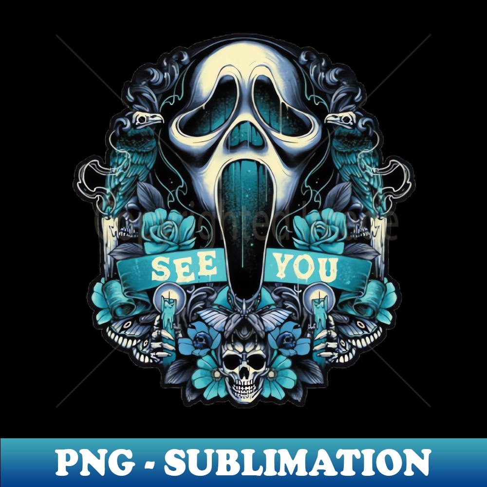 Halloween Print - Scream - Ghost Face - Retro Spooky Illustr | Inspire ...