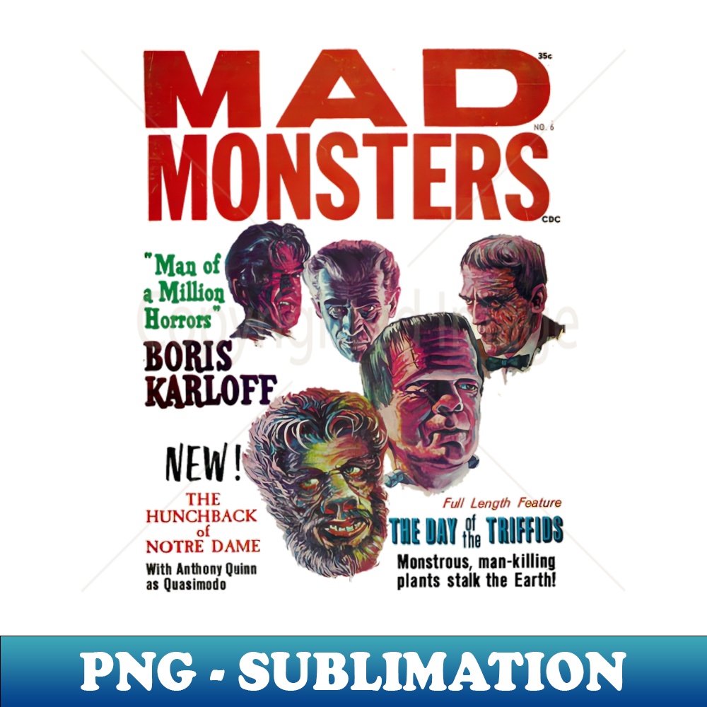 Vintage Horror Magazine Cover - Mad Monsters - Digital Subli | Inspire ...