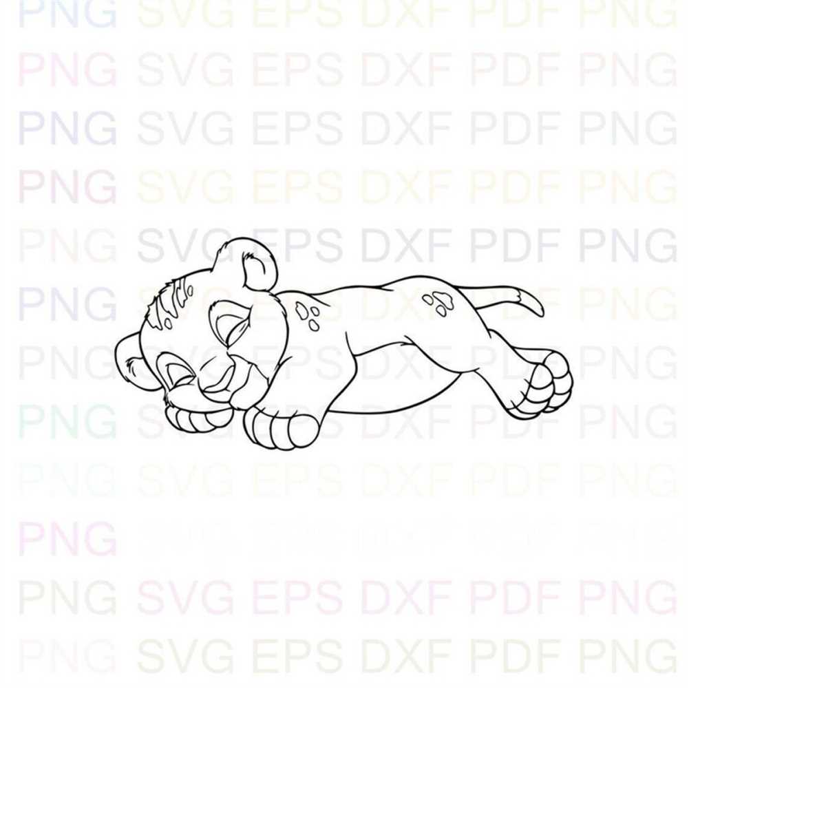 Simba_baby_The_Lion_King_4 Outline Svg Dxf Eps Pdf Png, Cric - Inspire Uplift