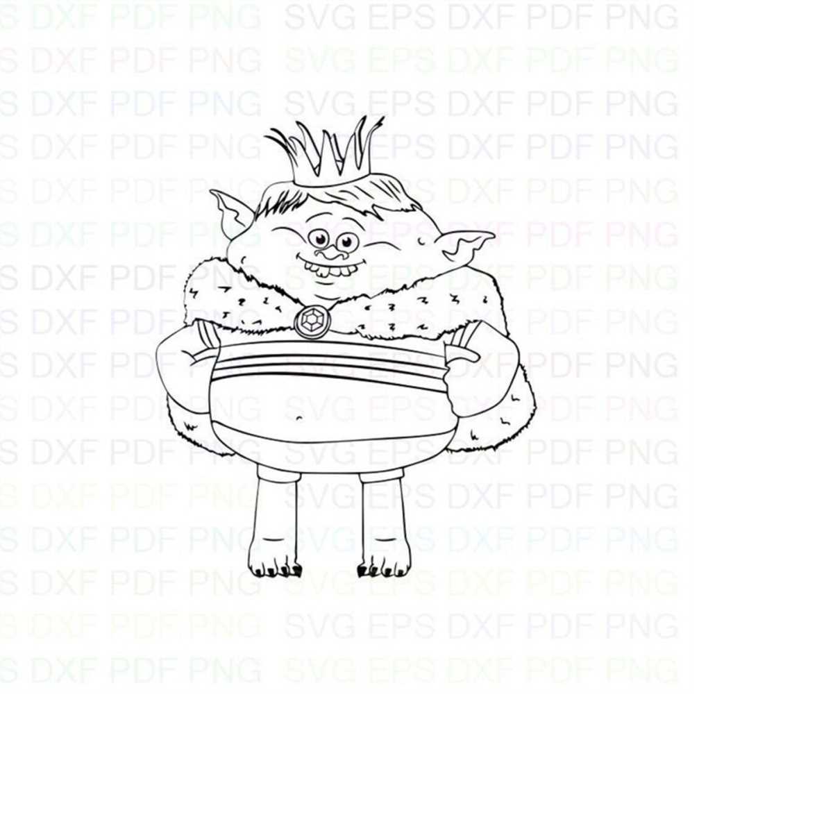 Prince_Gristle_Trolls Outline Svg Dxf Eps Pdf Png, Cricut, C - Inspire ...