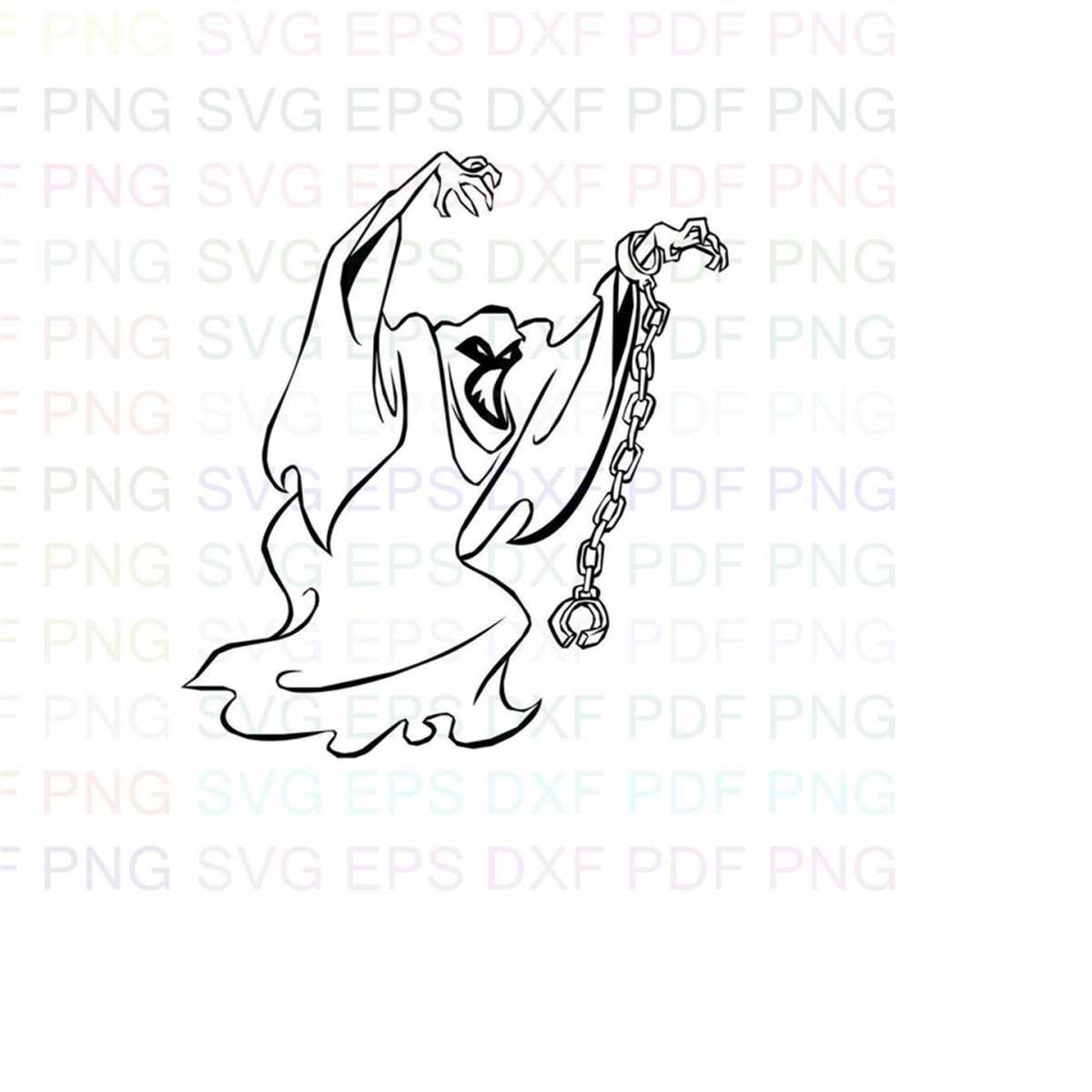 Scary_Ghost_Scooby_Doo Outline Svg Dxf Eps Pdf Png, Cricut, - Inspire ...