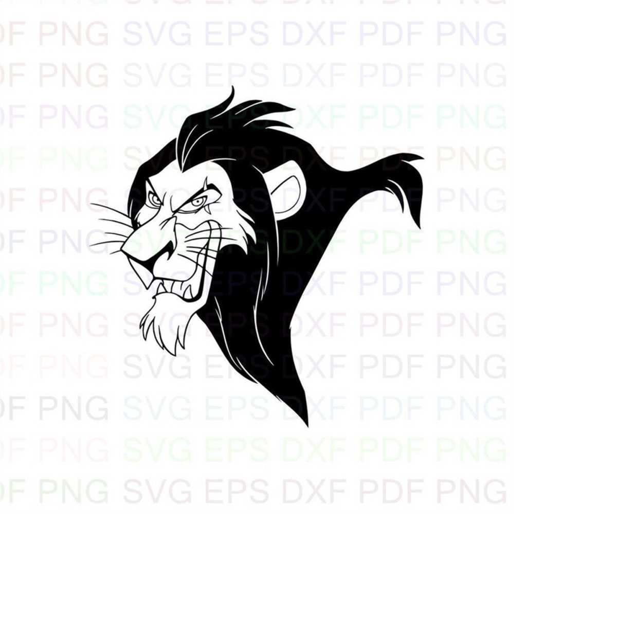 Scar_The_Lion_King_6 Outline Svg Dxf Eps Pdf Png, Cricut, Cu - Inspire ...