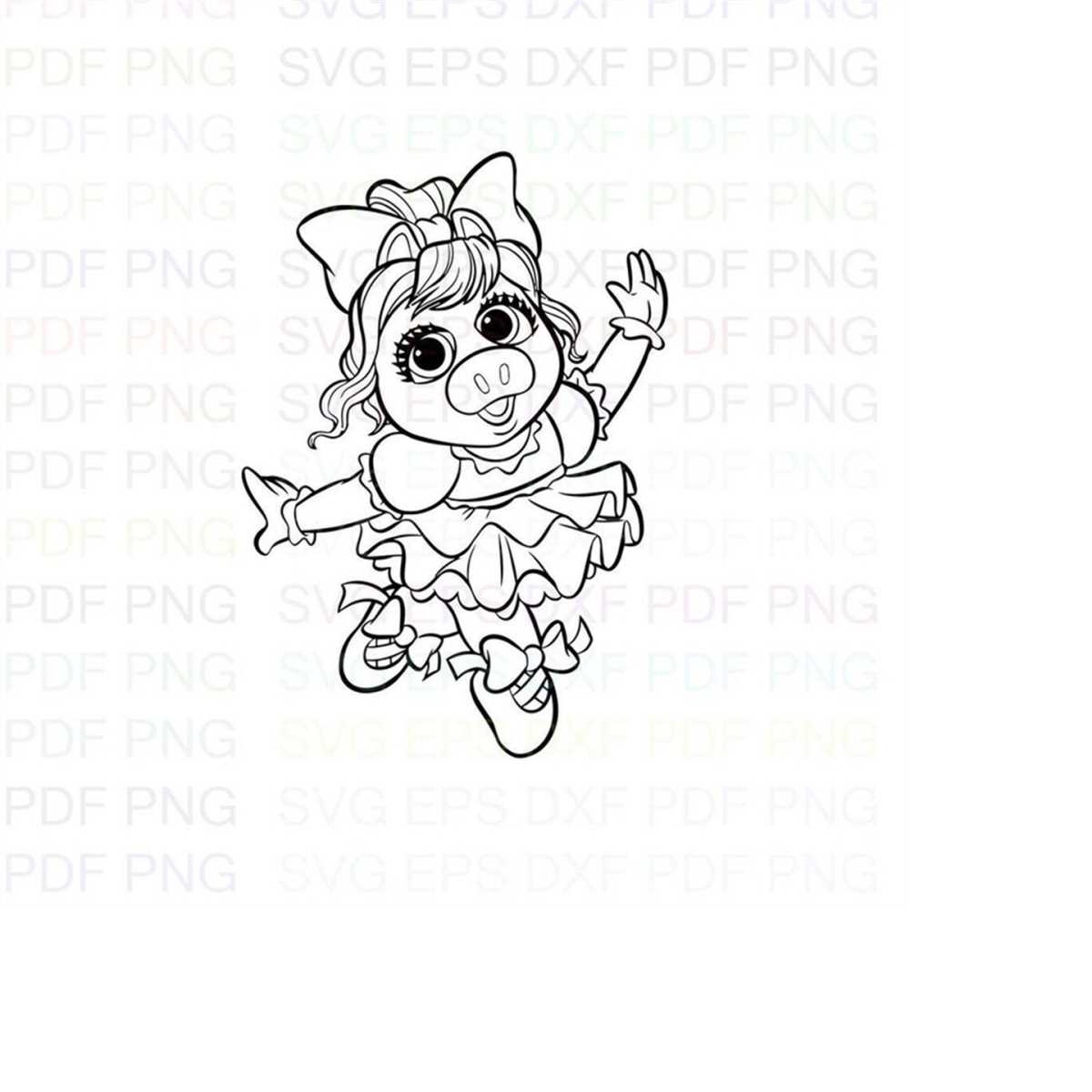 Ballerina_Piggy_Muppet_Babies Outline Svg Dxf Eps Pdf Png, C - Inspire ...