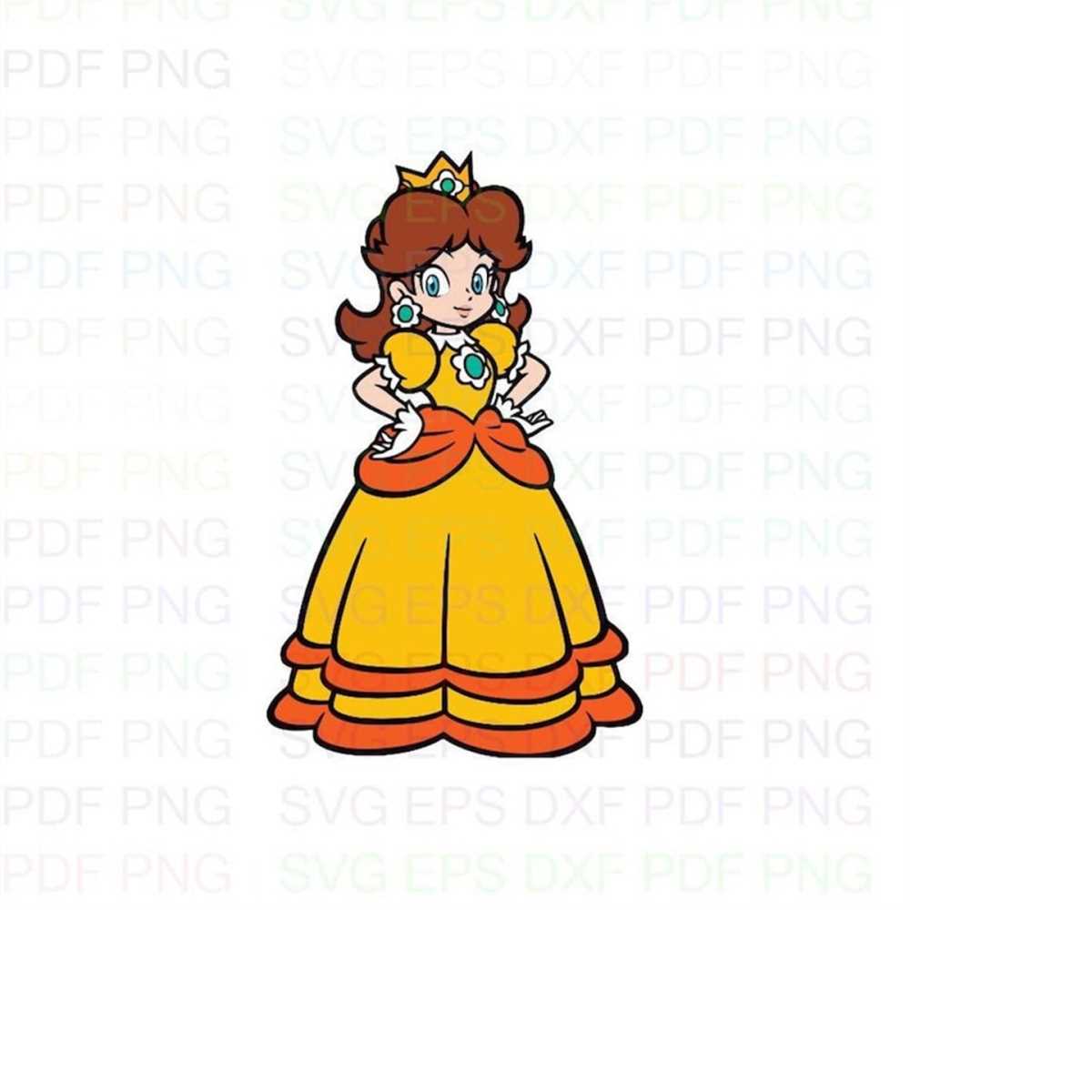 Princess_Daisy_Super_Mario_Land Svg Dxf Eps Pdf Png, Cricut, - Inspire ...