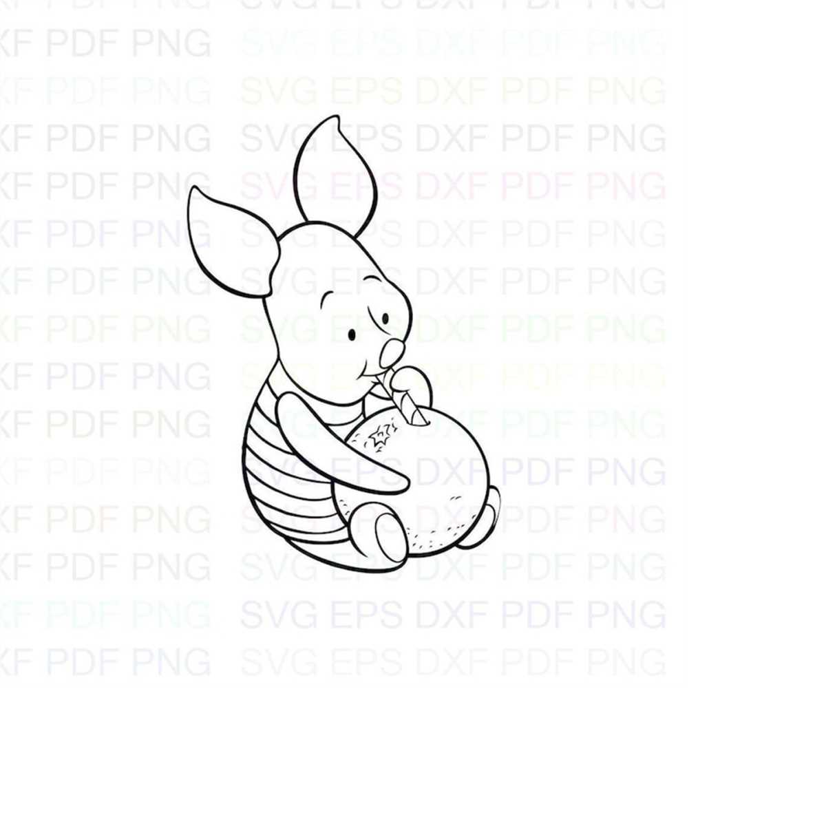 Piglet_Winnie_the_Pooh_16 Outline Svg Dxf Eps Pdf Png, Cricu - Inspire ...