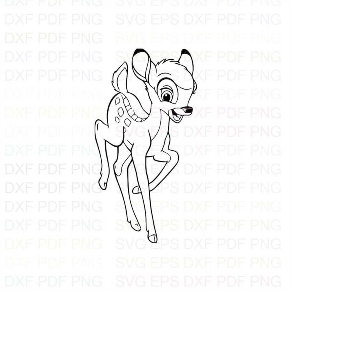 Bambi_Deer_3 Outline Svg Dxf Eps Pdf Png, Cricut, Cutting fi - Inspire ...