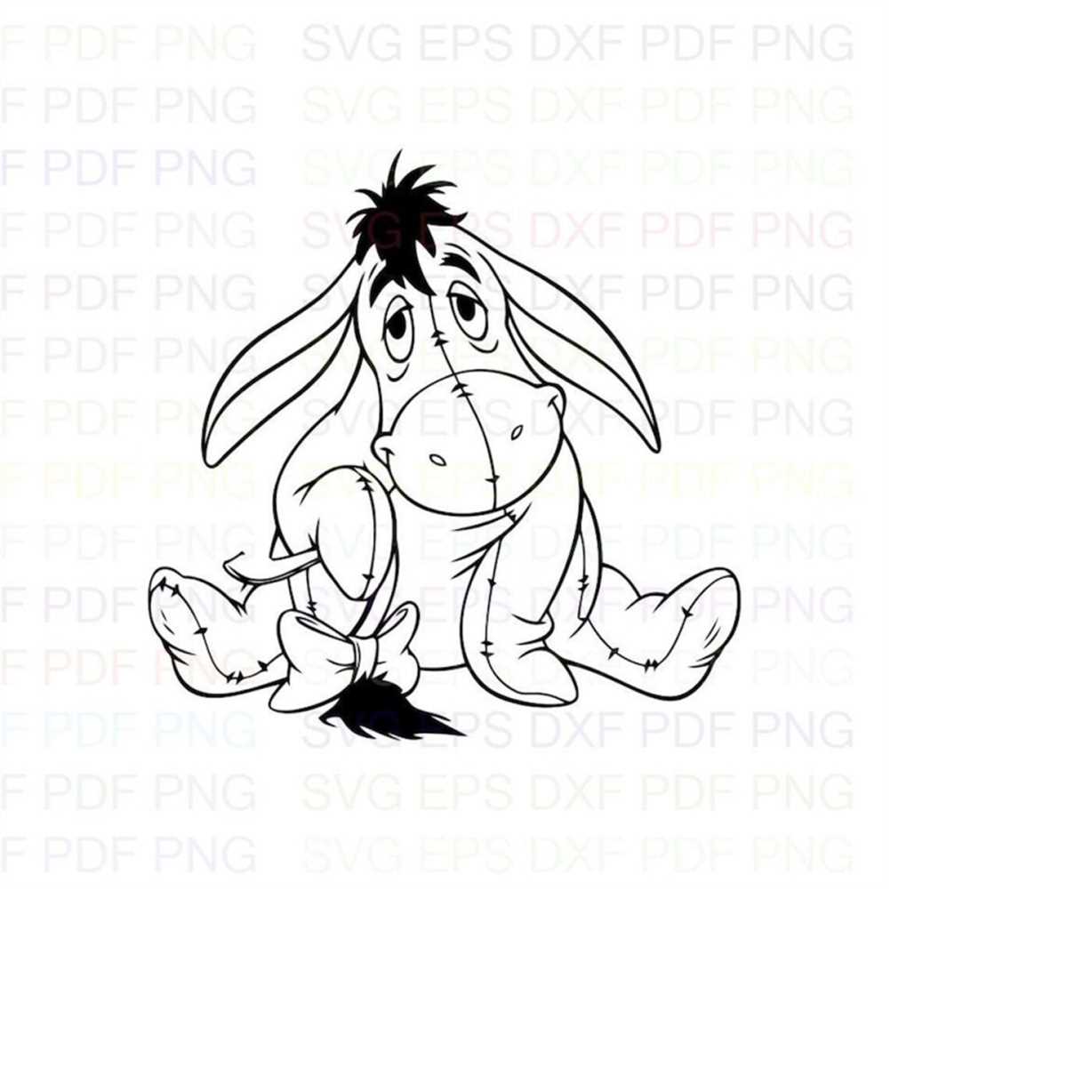 Eeyore_Donkey_Winnie_the_Pooh_4 Outline Svg Dxf Eps Pdf Png, - Inspire ...