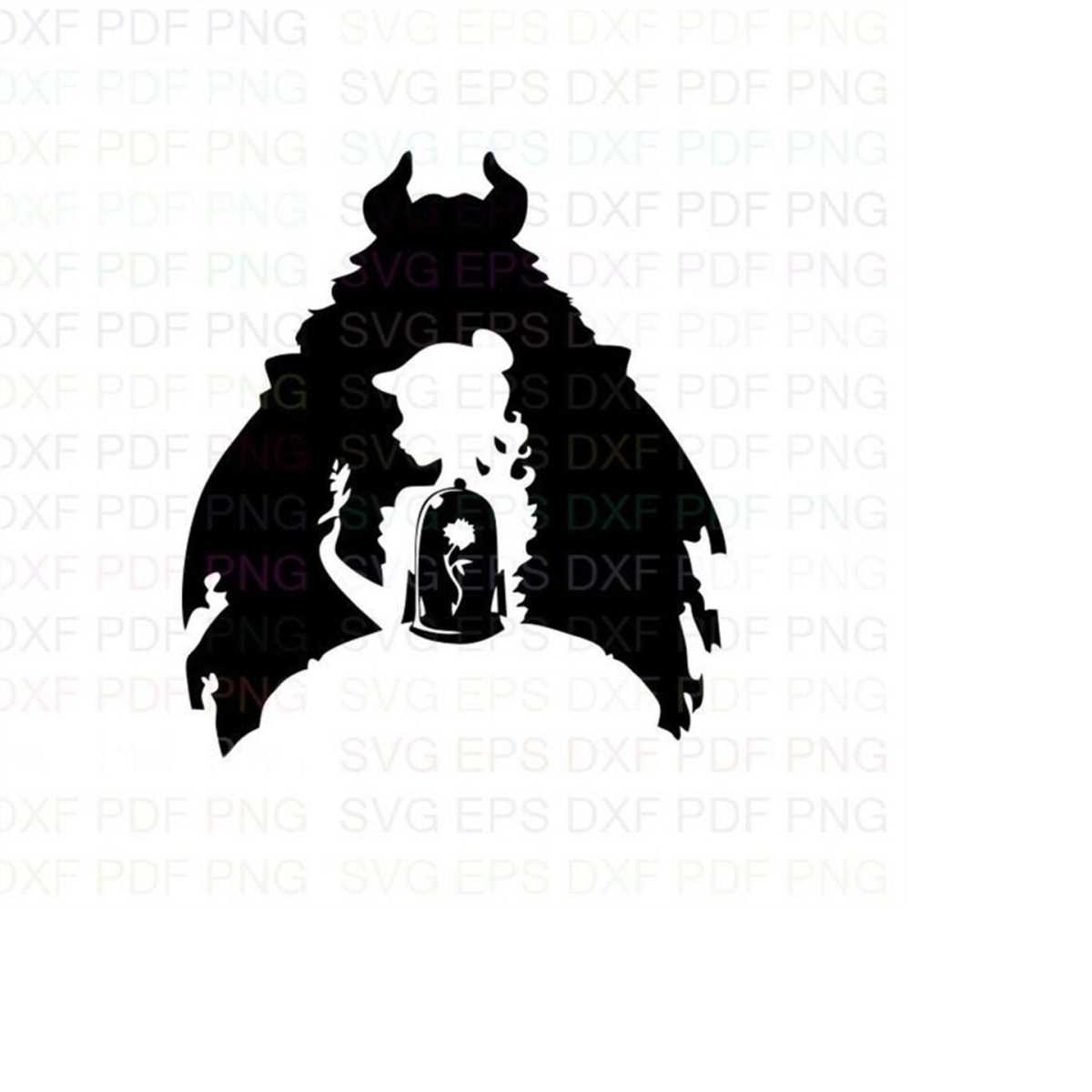 Beauty_and_the_Beast_silhouette Outline Svg Dxf Eps Pdf Png, | Inspire ...