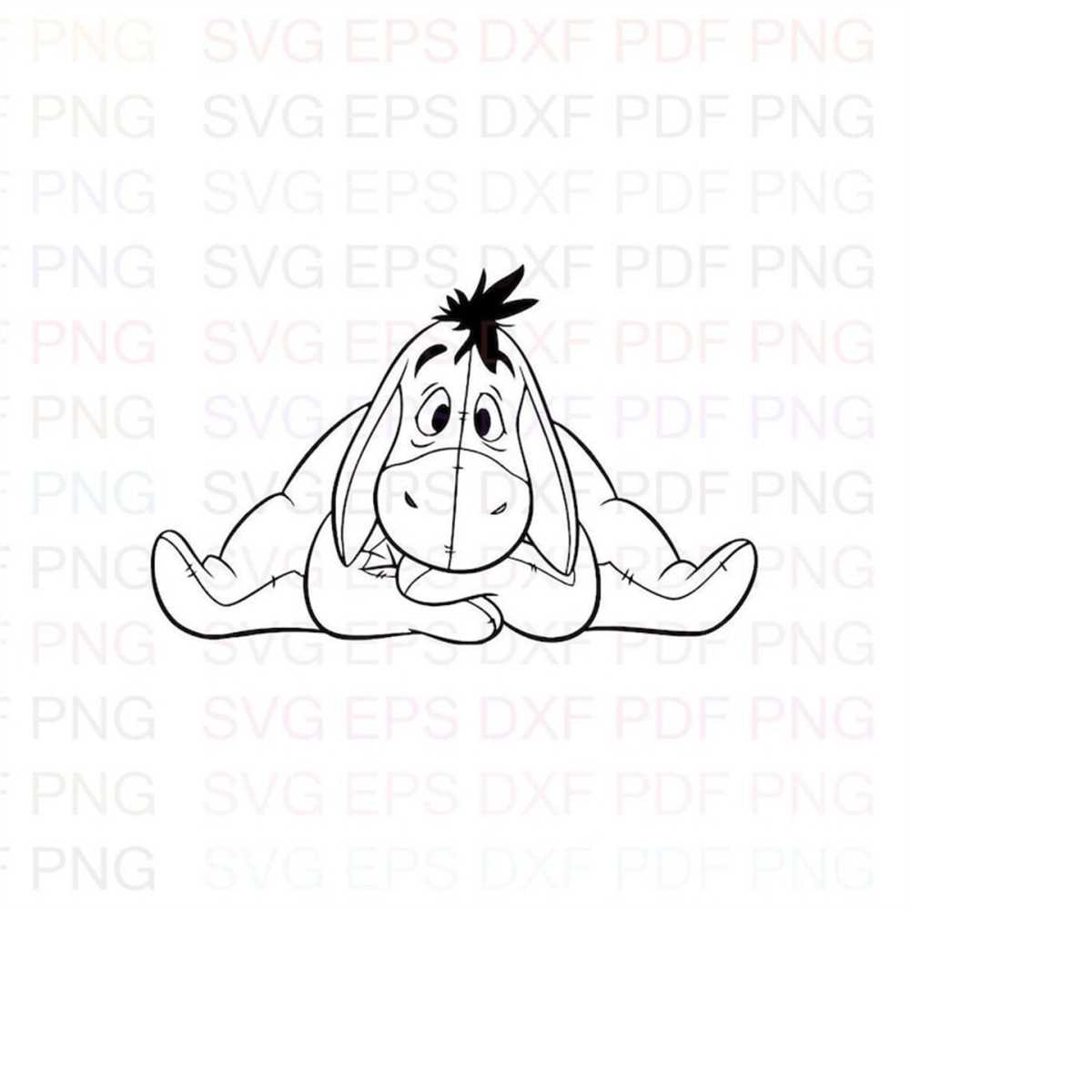 Eeyore_Donkey_Winnie_the_Pooh_8 Outline Svg Dxf Eps Pdf Png, - Inspire ...