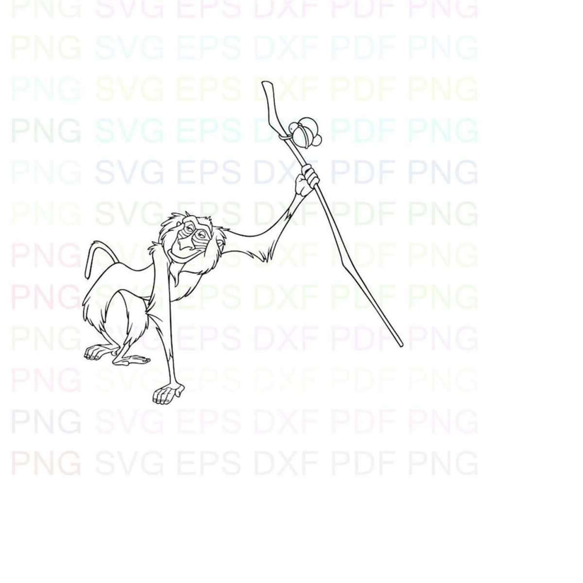 Rafiki_The_Lion_King_3 Outline Svg Dxf Eps Pdf Png, Cricut, - Inspire ...