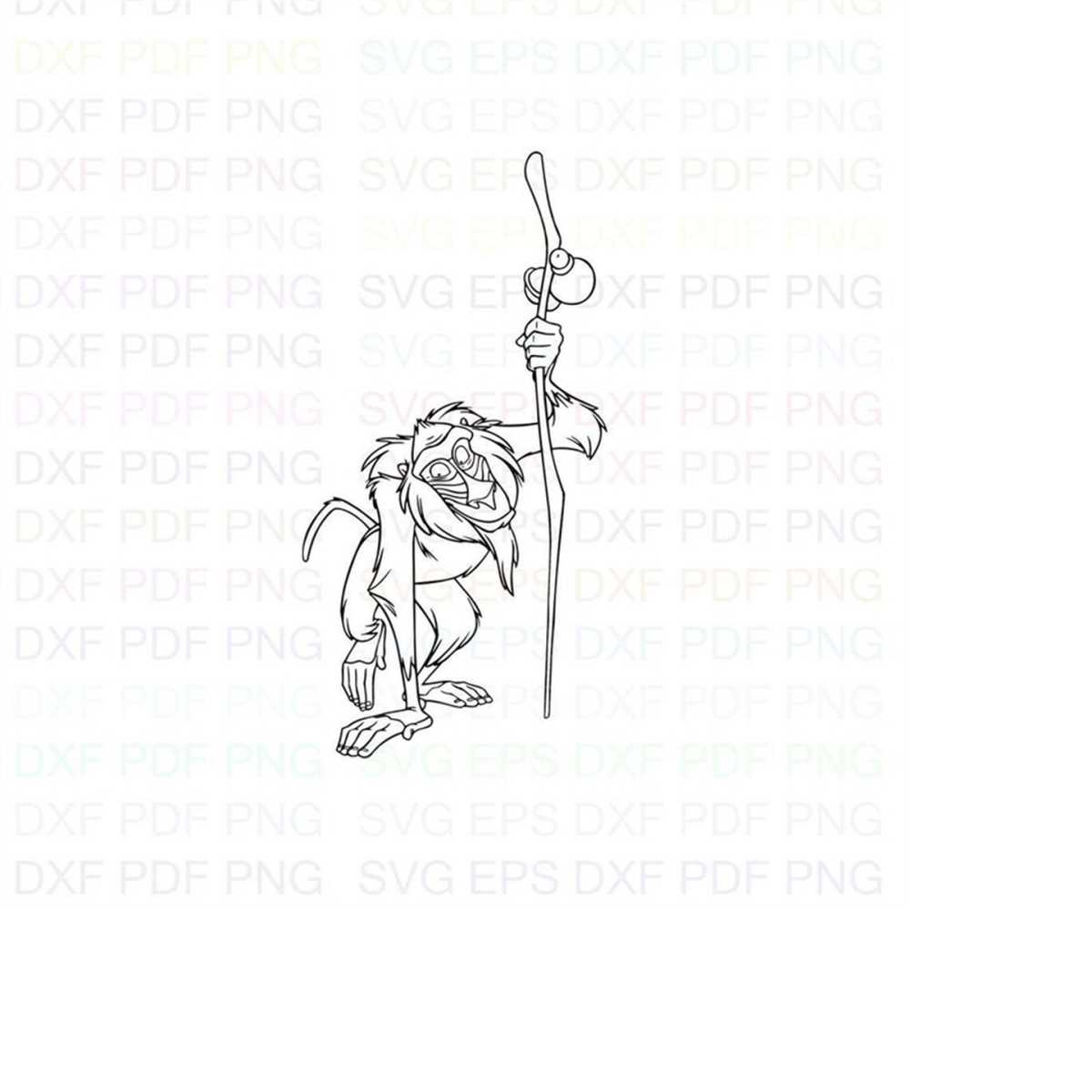 Rafiki_The_Lion_King_7 Outline Svg Dxf Eps Pdf Png, Cricut, - Inspire ...