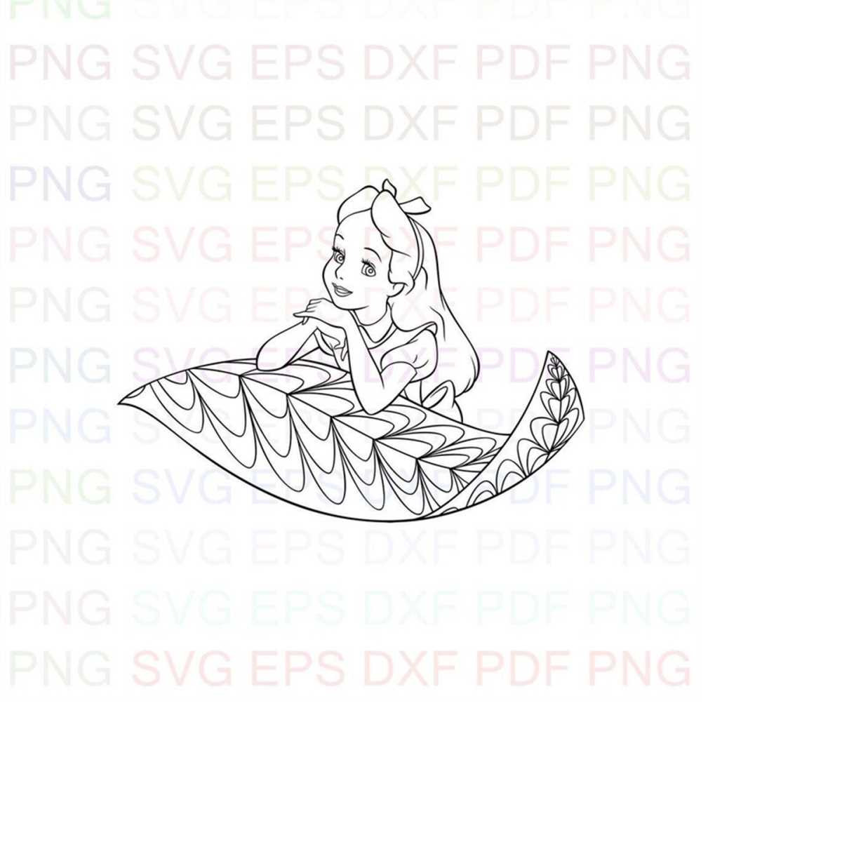 Alice_Wonderland_0013 Outline Svg Dxf Eps Pdf Png, Cricut, C - Inspire ...