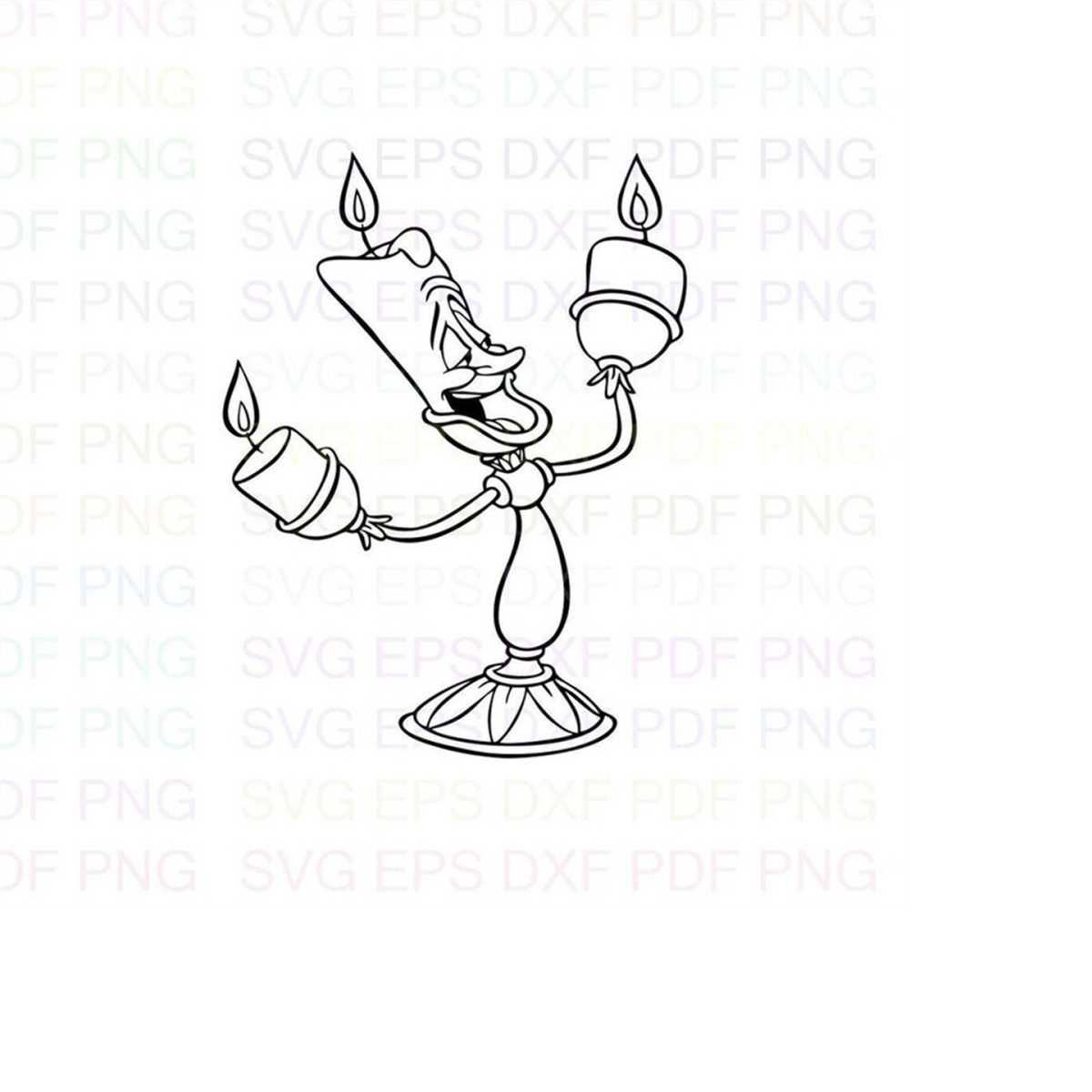 Lumiere_1_Beauty_and_the_Beast Outline Svg Dxf Eps Pdf Png, | Inspire ...