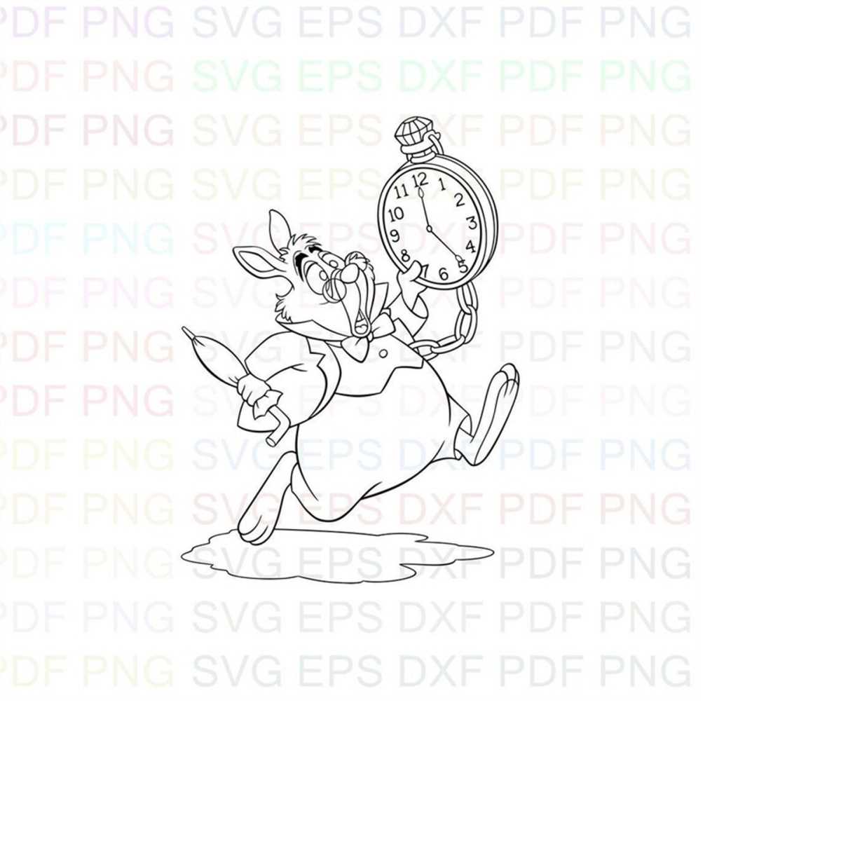 Alice_Wonderland_0025 Outline Svg Dxf Eps Pdf Png, Cricut, C - Inspire ...