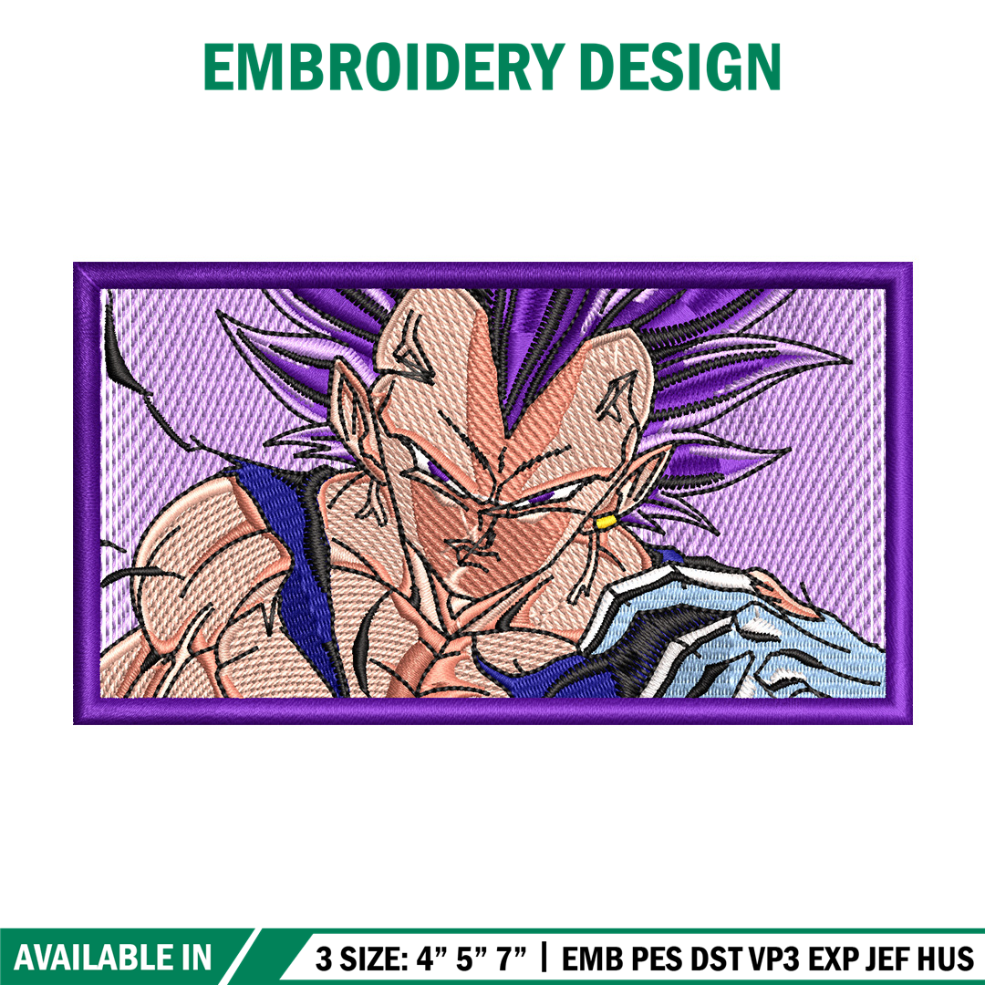 Vegeta ego box embroidery design, Dragonball embroidery, Ani - Inspire ...