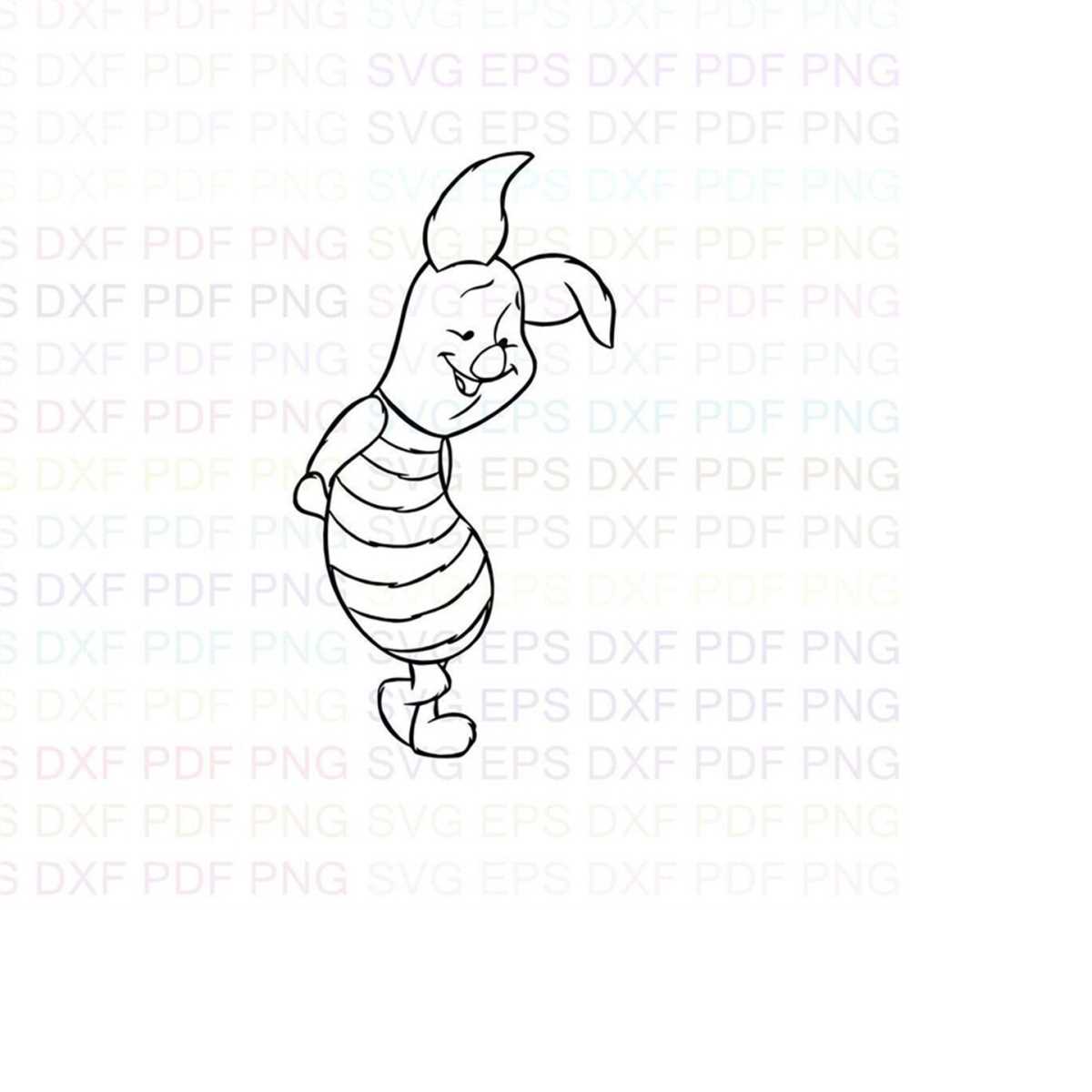 Piglet_Winnie_the_Pooh_7 Outline Svg Dxf Eps Pdf Png, Cricut - Inspire ...