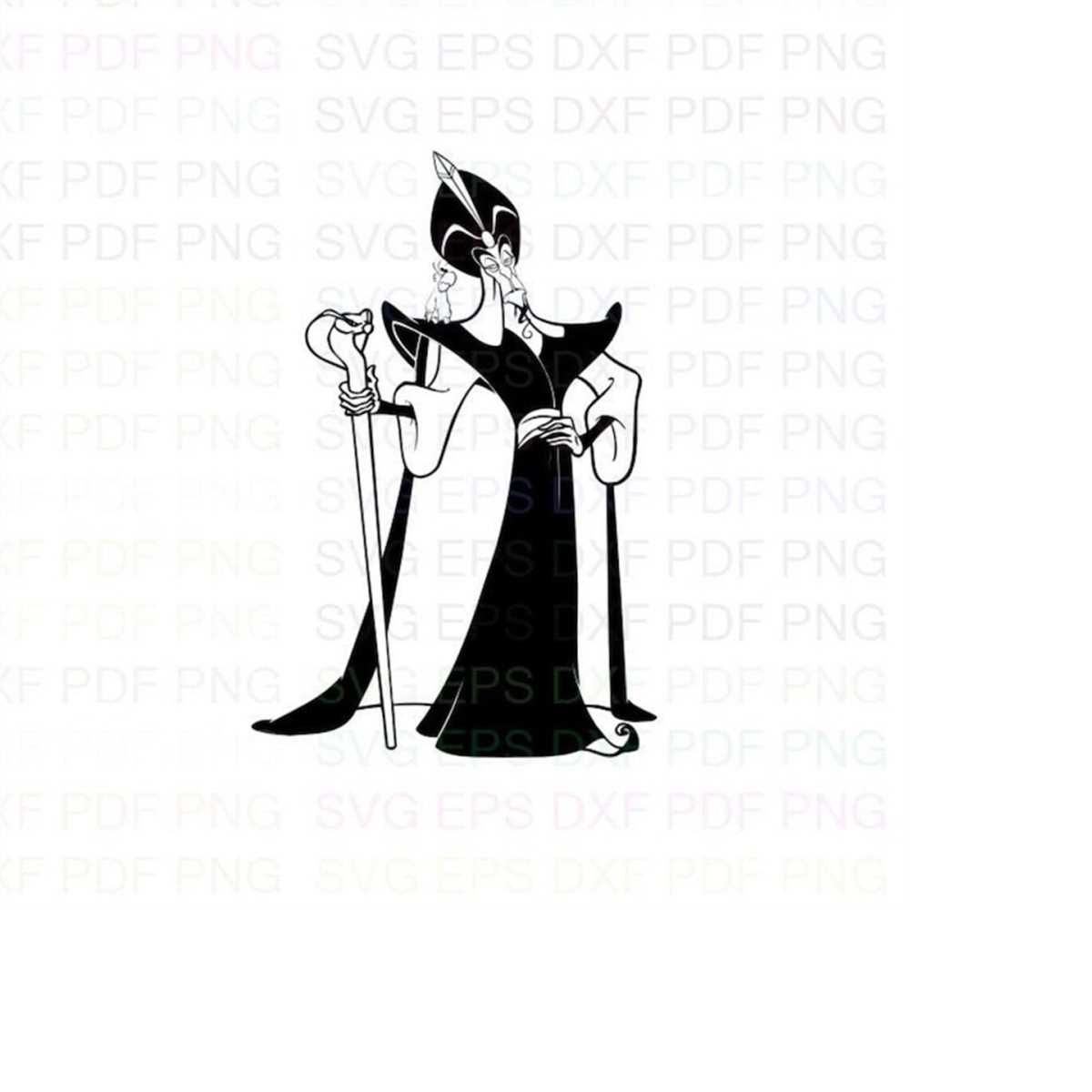 Jafar_Aladdin Outline Svg Dxf Eps Pdf Png, Cricut, Cutting f - Inspire ...