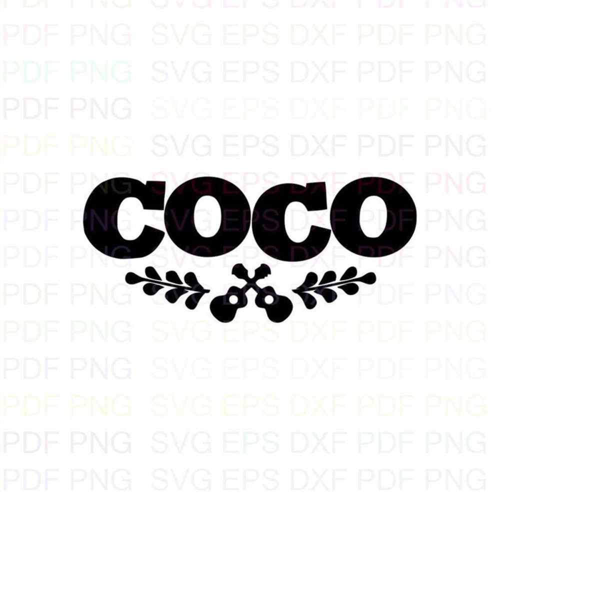 Coco_Guitars Outline Svg Dxf Eps Pdf Png, Cricut, Cutting fi - Inspire ...